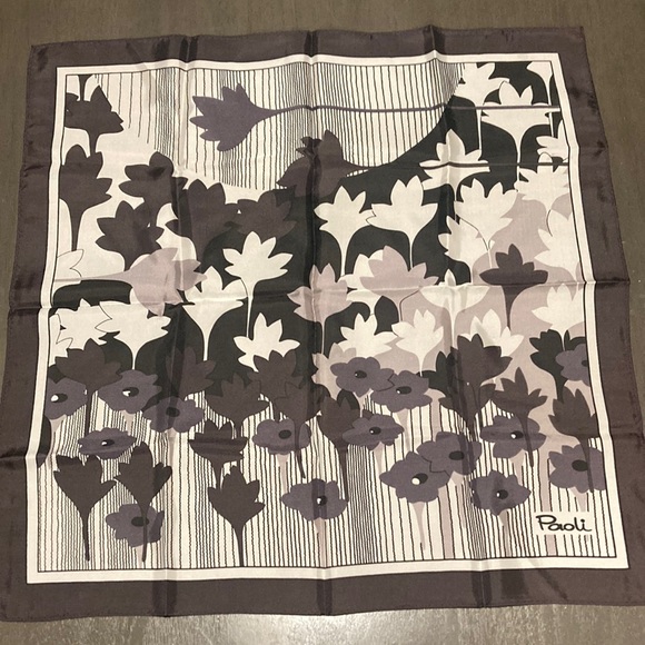 Paoli | Accessories | Vintage Paola Black White Op Art Flower Square ...